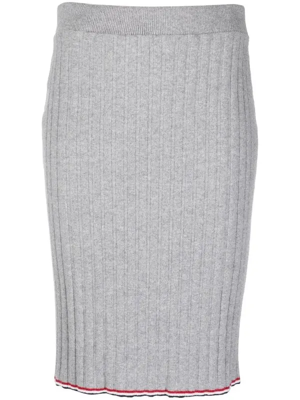 Thom Browne Ribbed-knit Cashmere Pencil Skirt