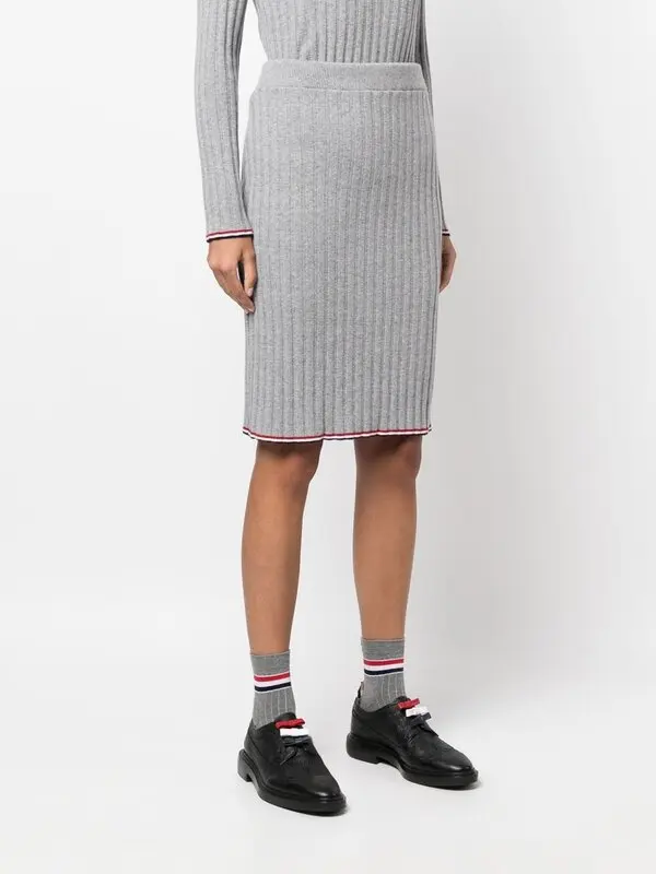 Thom Browne Ribbed-knit Cashmere Pencil Skirt