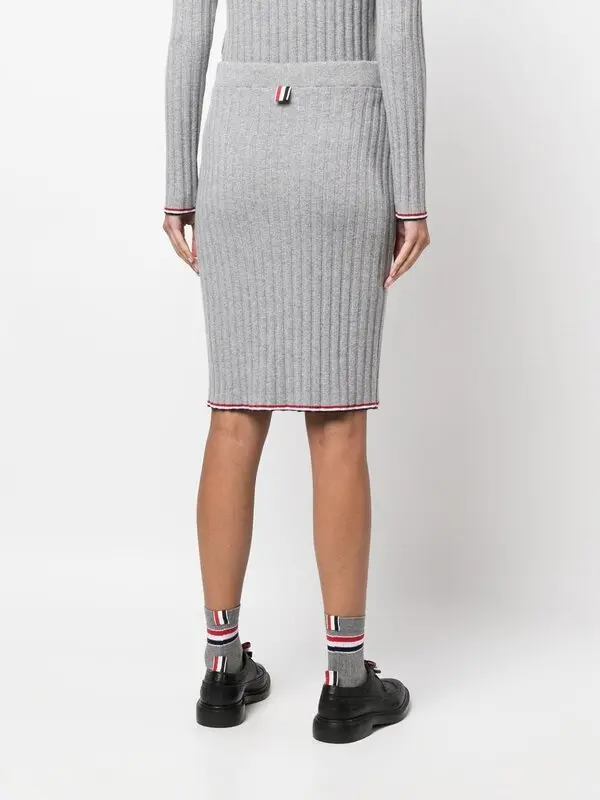 Thom Browne Ribbed-knit Cashmere Pencil Skirt
