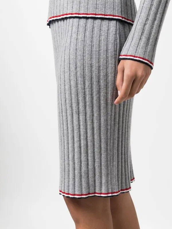 Thom Browne Ribbed-knit Cashmere Pencil Skirt