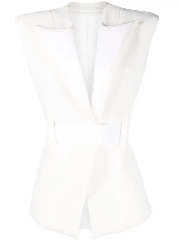 Balmain Padded-shoulder Belted Vest