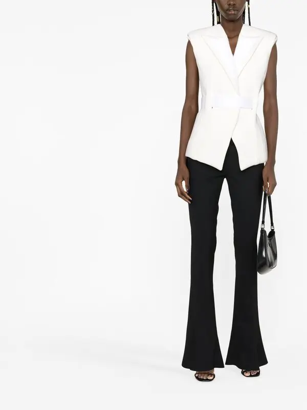 Balmain Padded-shoulder Belted Vest