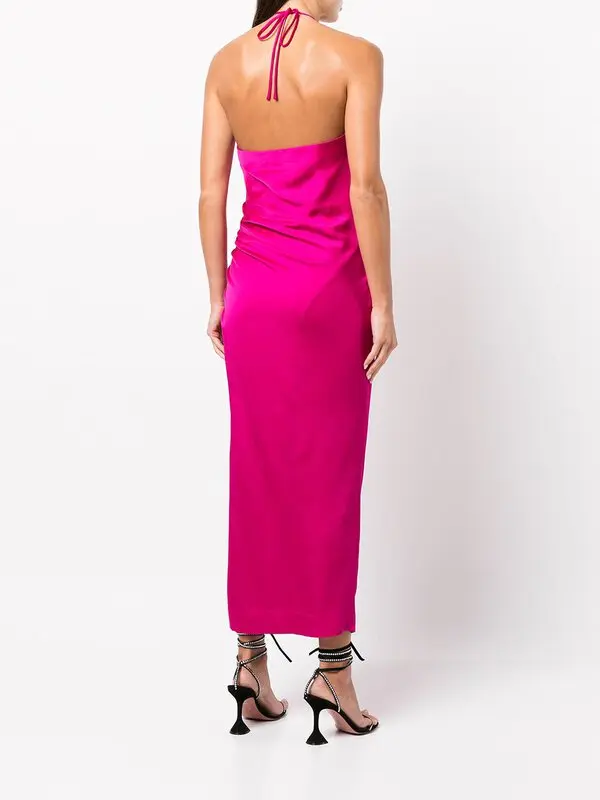 Simkhai Draped-front Embellished Midi Dress