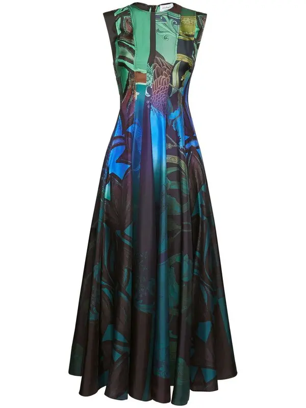 FERRAGAMO Sleeveless Graphic-print Long Dress