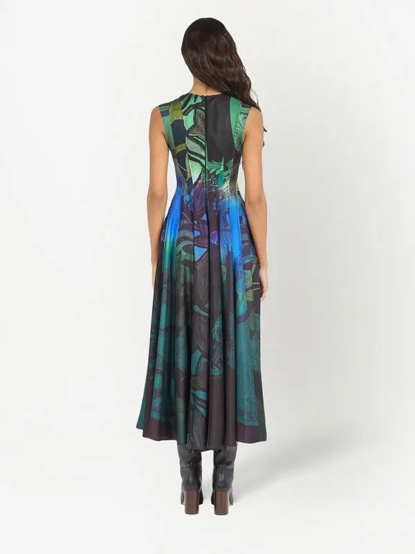 FERRAGAMO Sleeveless Graphic-print Long Dress