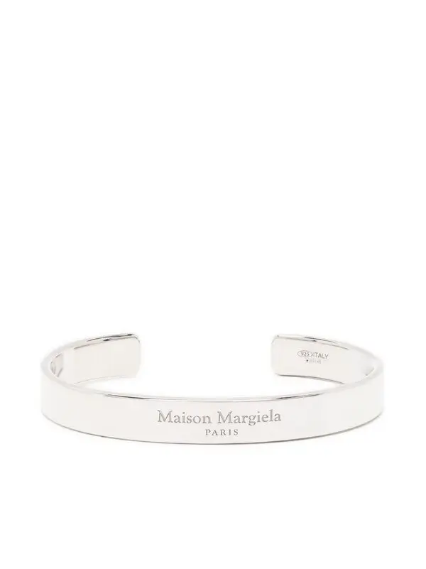 MAISON MARGIELA Logo-engraved Cuff Bracelet - Silver