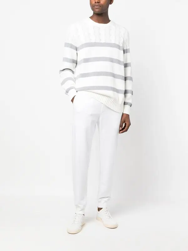 Brunello Cucinelli Drawstring-waist Track Pants - White