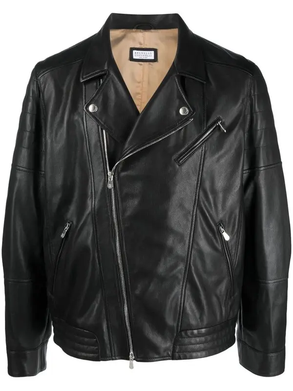 Brunello Cucinelli Leather Biker Jacket