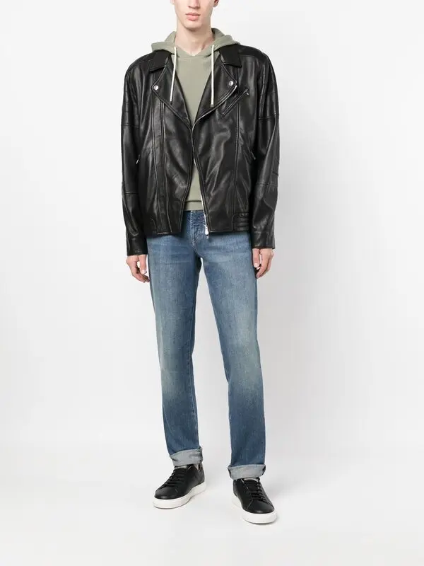 Brunello Cucinelli Leather Biker Jacket