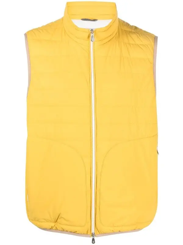 Brunello Cucinelli Feather-down Padded Gilet - Yellow