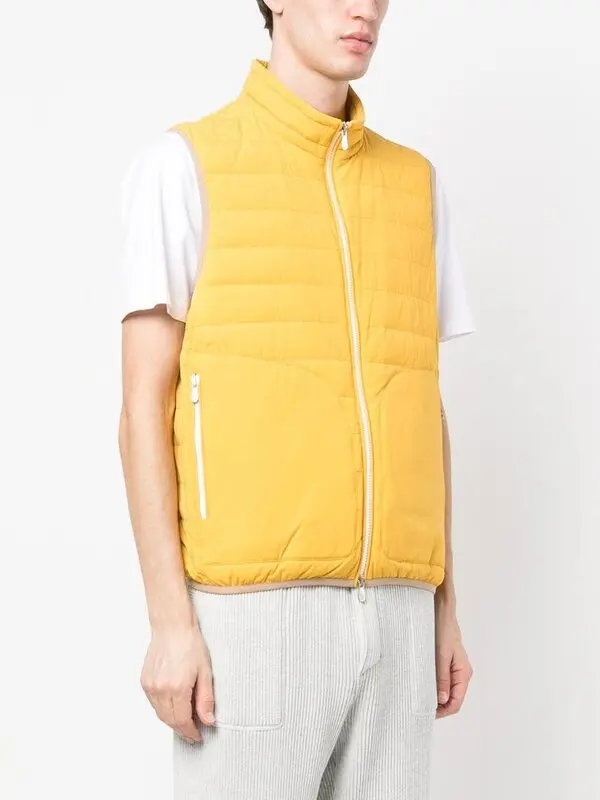 Brunello Cucinelli Feather-down Padded Gilet - Yellow
