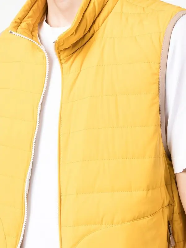 Brunello Cucinelli Feather-down Padded Gilet - Yellow