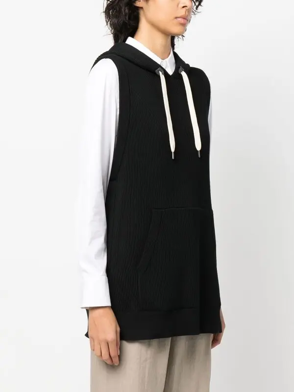 Brunello Cucinelli Ribbed-knit Vest Hoodie