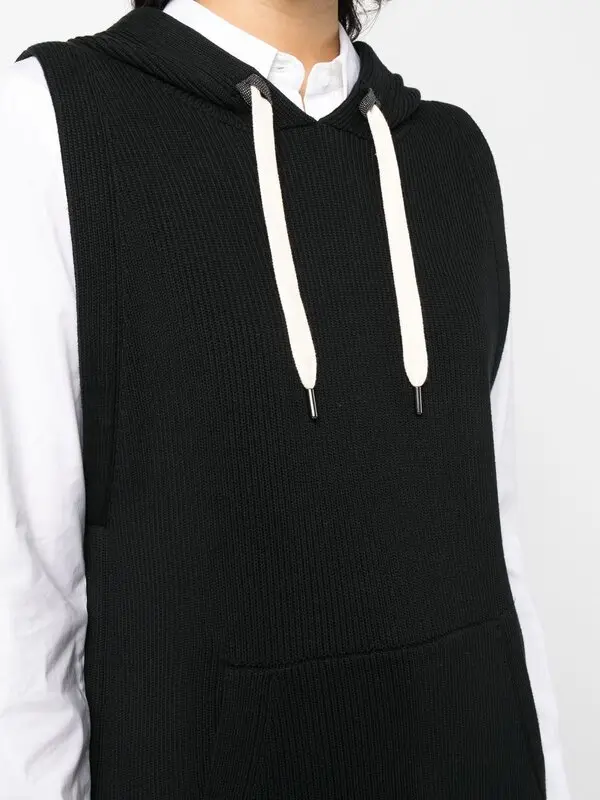 Brunello Cucinelli Ribbed-knit Vest Hoodie