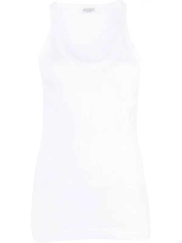 Brunello Cucinelli Scoop Neck Tank Top - White