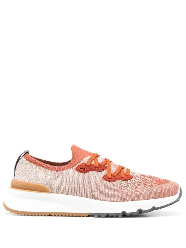 Brunello Cucinelli Speckled Low-top Sneakers - Orange