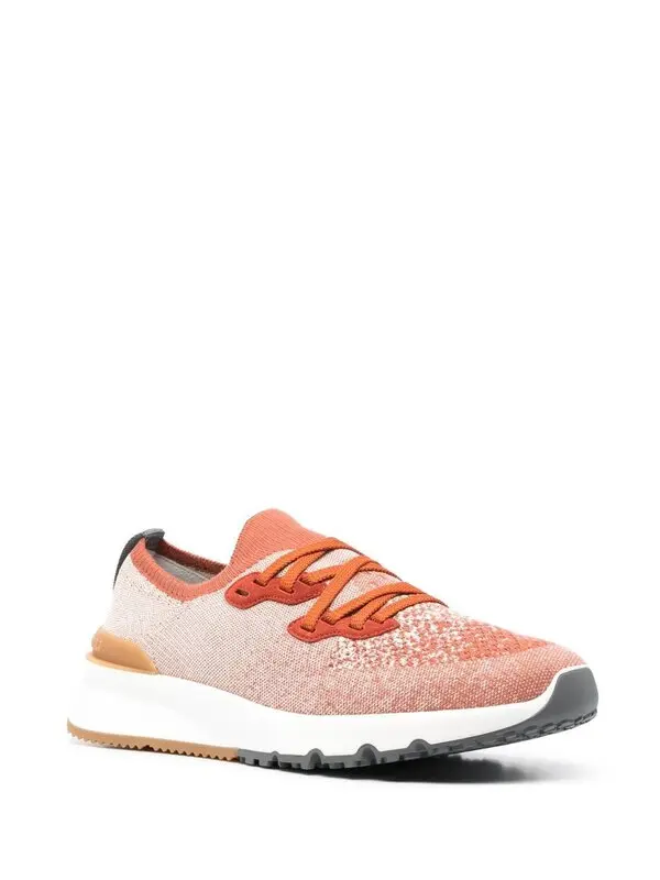 Brunello Cucinelli Speckled Low-top Sneakers - Orange