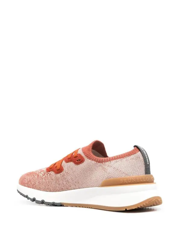 Brunello Cucinelli Speckled Low-top Sneakers - Orange