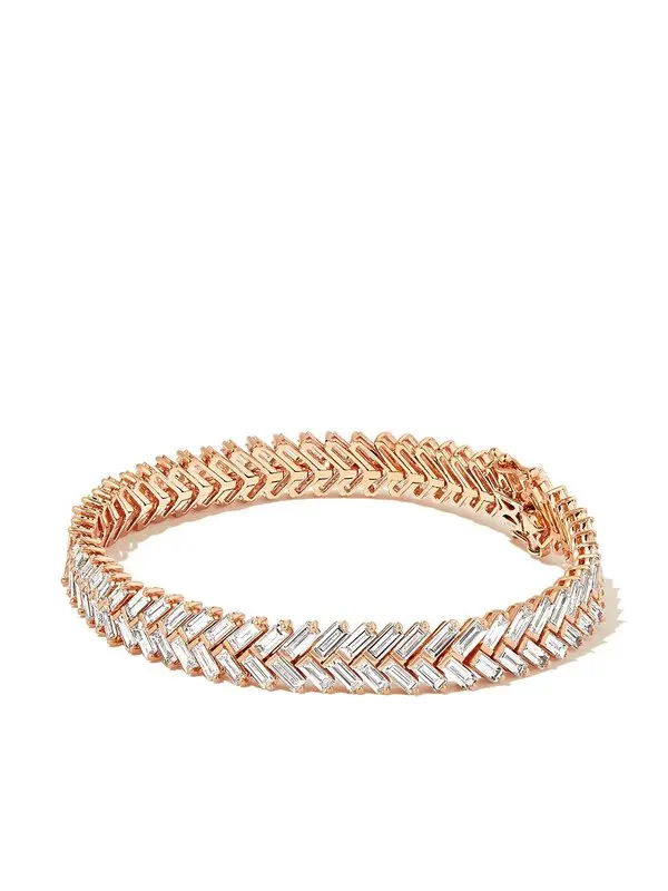 ANITA KO 18kt Rose Gold Diamond Tennis Bracelet - Pink