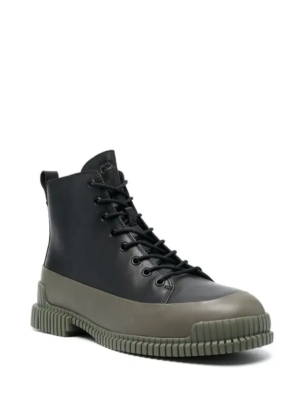 Camper Pix Two-tone Leather Ankle Boots - Black