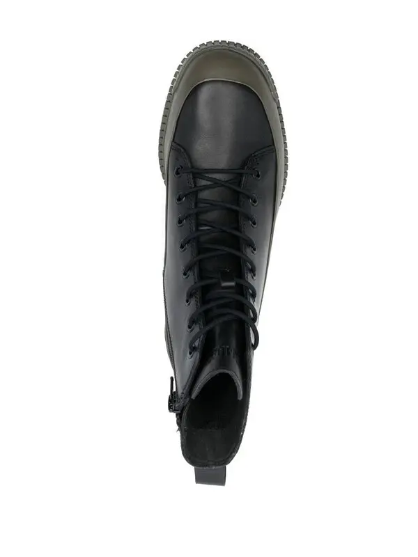 Camper Pix Two-tone Leather Ankle Boots - Black
