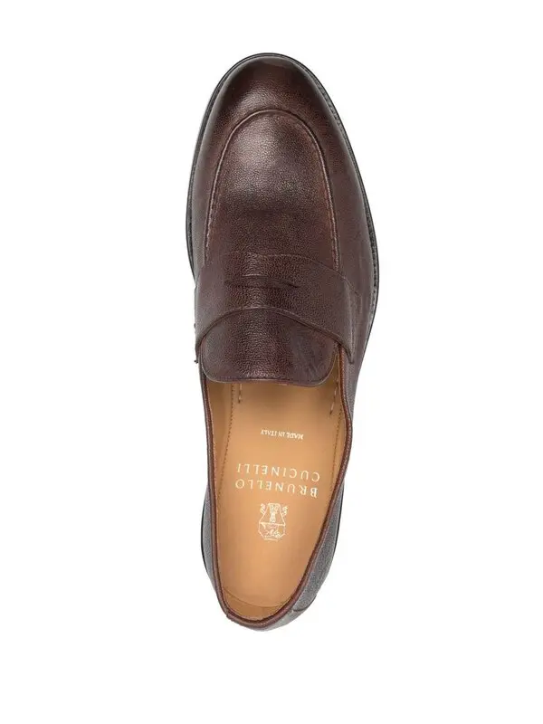 Brunello Cucinelli Almond-toe Flat-sole Loafers