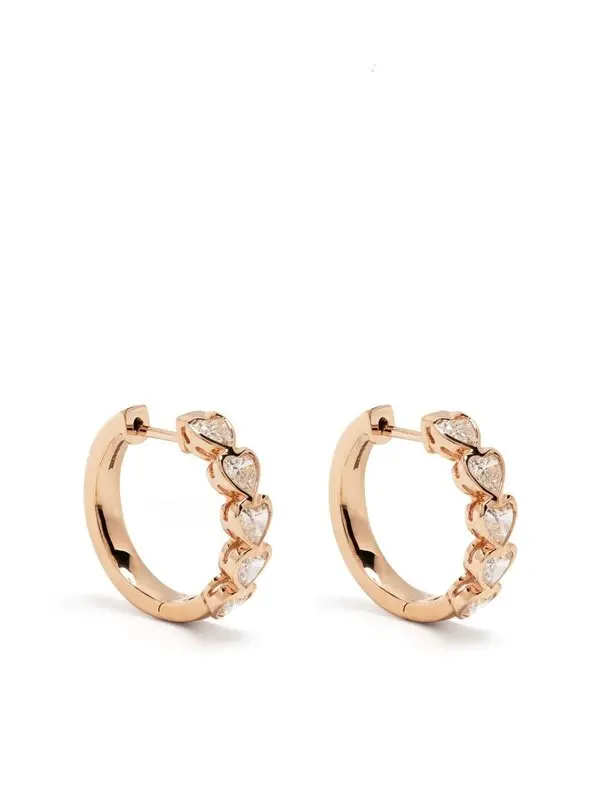 ANITA KO 18kt Rose Diamond Heart Earrings - Gold