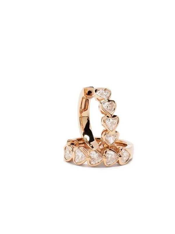 ANITA KO 18kt Rose Diamond Heart Earrings - Gold