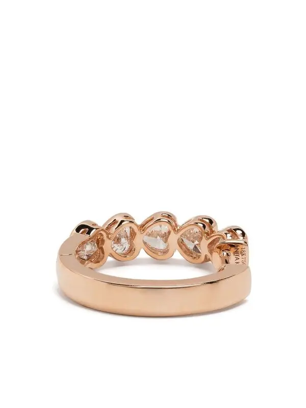 ANITA KO 18kt Rose Diamond Heart Earrings - Gold