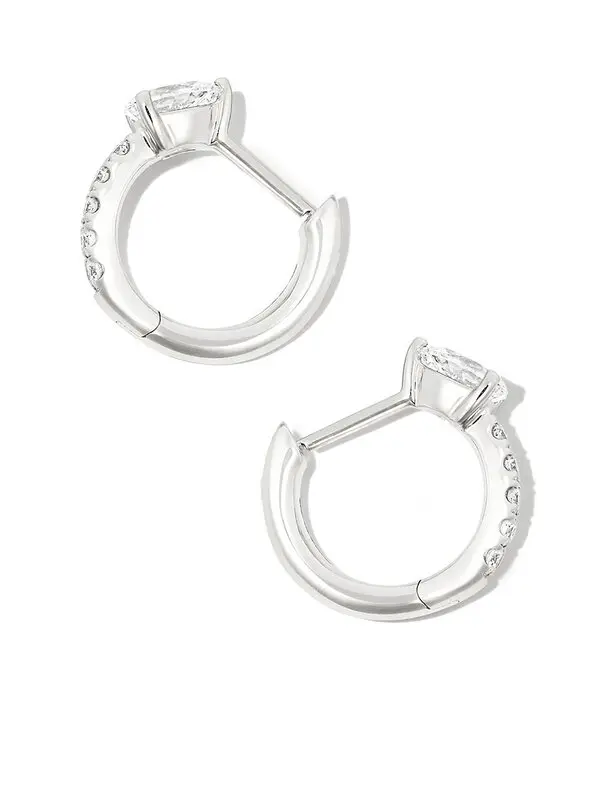 ANITA KO 18kt White Gold Diamond Hoop Earrings - Silver