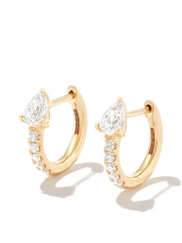 ANITA KO 18kt Yellow Diamond Hoop Earrings - Gold