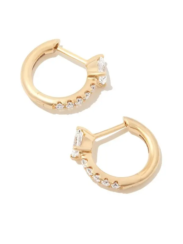 ANITA KO 18kt Yellow Diamond Hoop Earrings - Gold