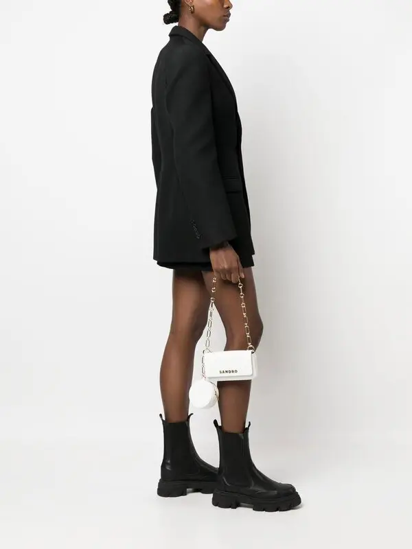 Sandro Logo-detail Leather Shoulder Bag