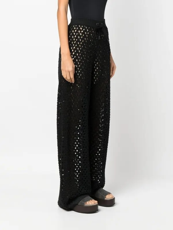 Brunello Cucinelli Open-knit Wide-leg Trousers