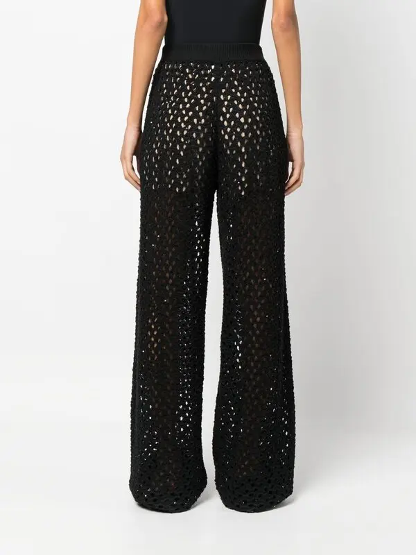 Brunello Cucinelli Open-knit Wide-leg Trousers