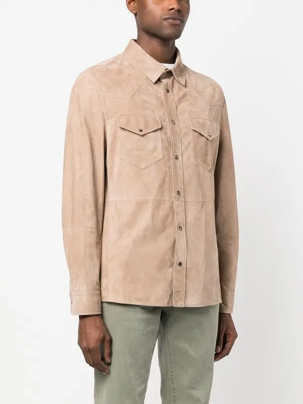 Brunello Cucinelli Button-up Suede Shirt