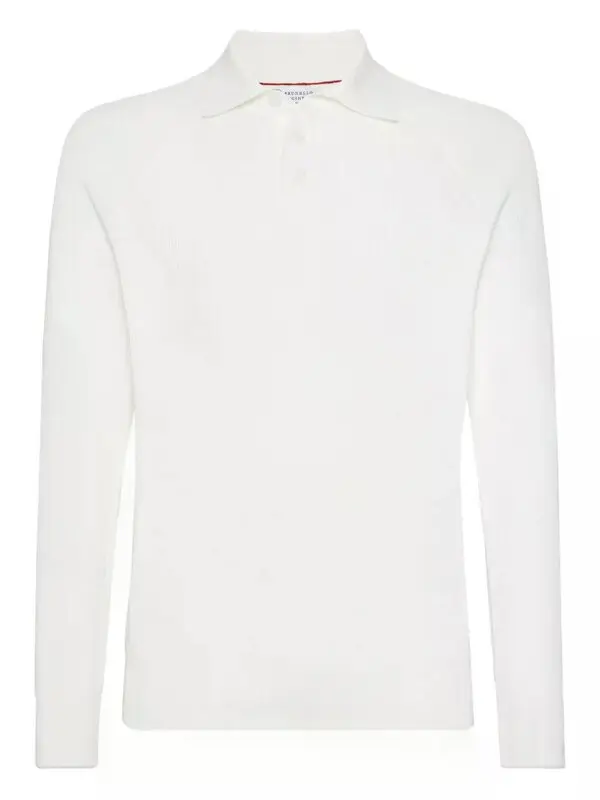 Brunello Cucinelli Knitted Polo Jumper - White