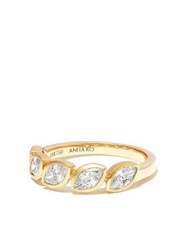 ANITA KO 18kt Yellow Diamond Demi-eternity Ring - Gold