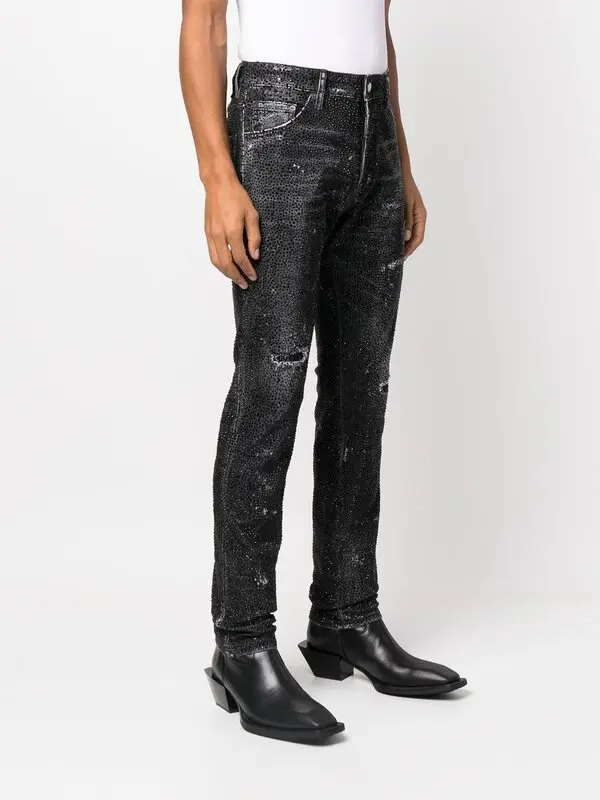 Dsquared2 Crystal-embellished Straight-leg Jeans