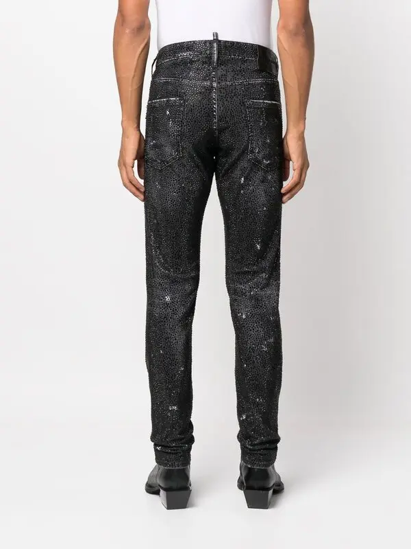 Dsquared2 Crystal-embellished Straight-leg Jeans