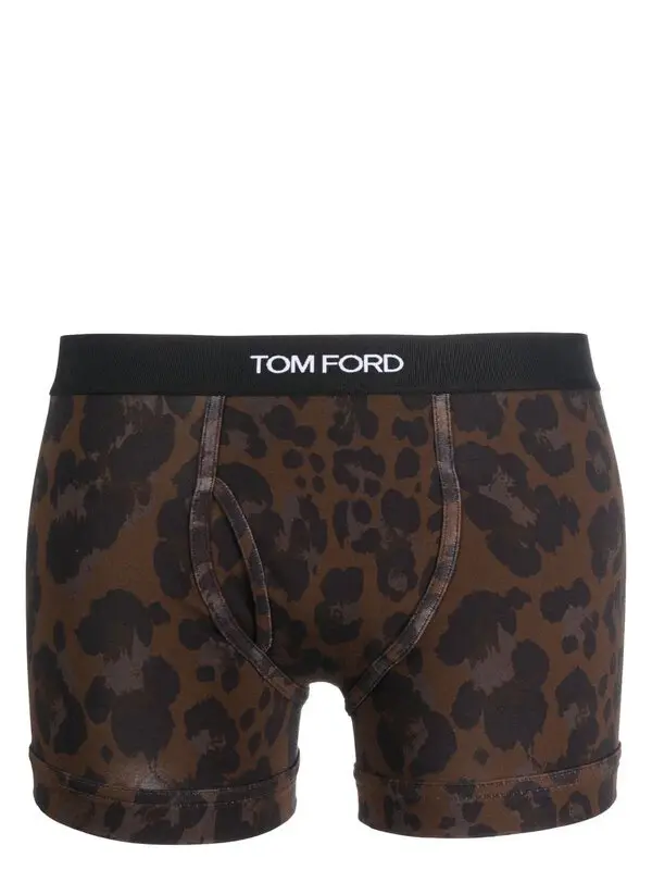 TOM FORD Logo Waistband Boxer Briefs - Brown