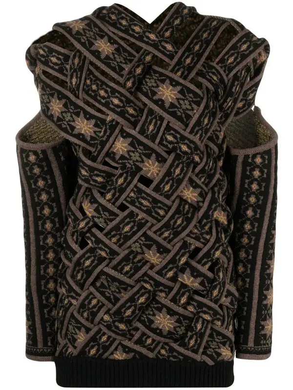 Y/project Pattern-intarsia Knit Cut-out Jumper