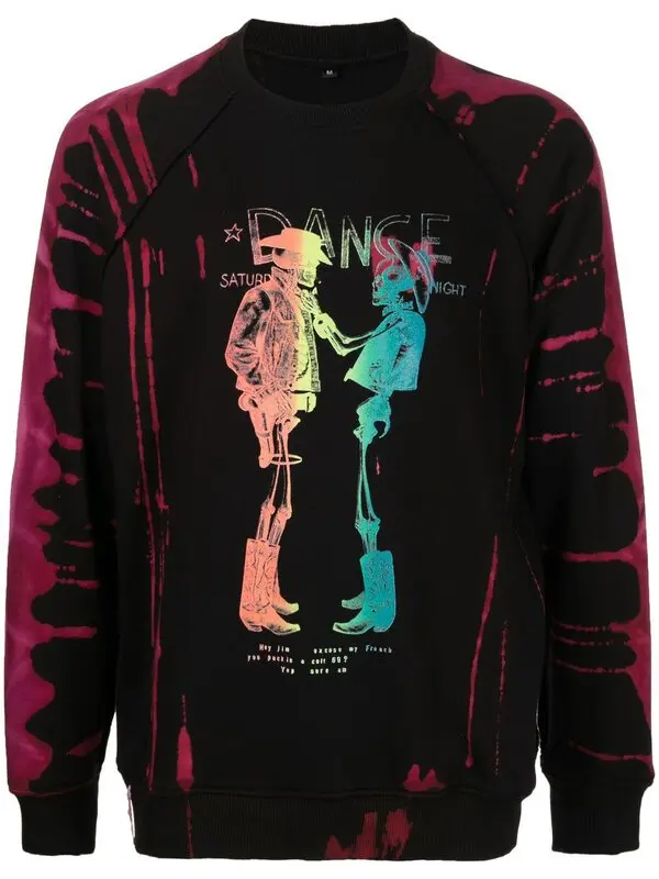 STAIN SHADE X Hiroshi Fujiwara Skeleton-print Sweatshirt - Black