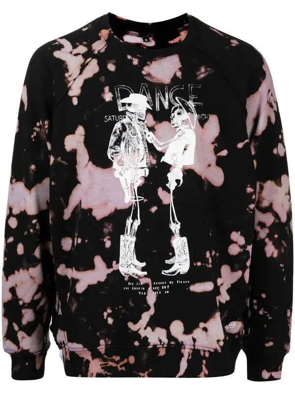 STAIN SHADE X Hiroshi Fujiwara Skeleton-print Sweatshirt - Black