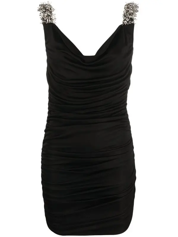 Pinko Isola Embellished Gathered Mini Dress