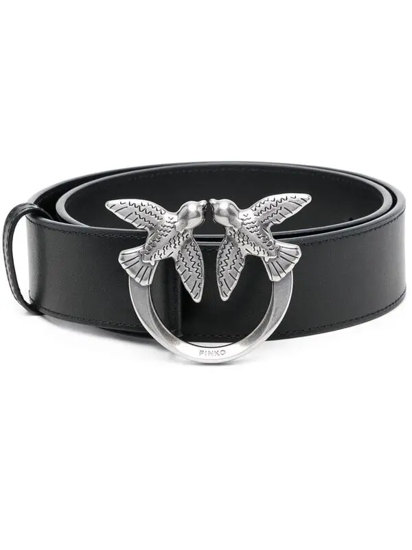 Pinko Love Bird Buckle Belt - Black