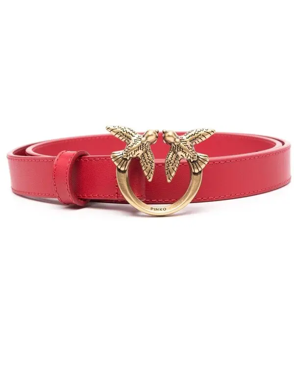Pinko Love Bird Leather Belt - Red