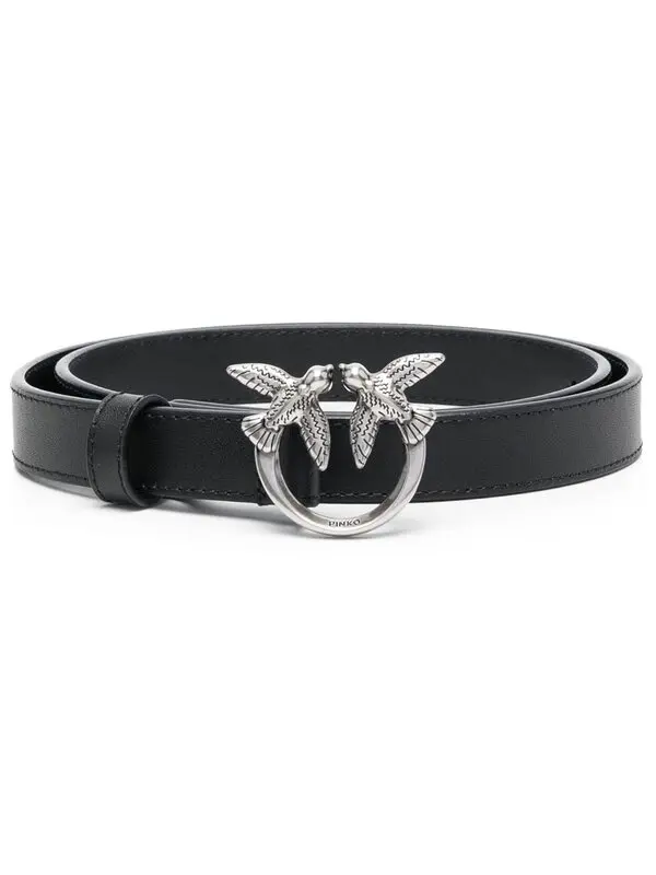 Pinko Love Bird Buckle Belt - Black