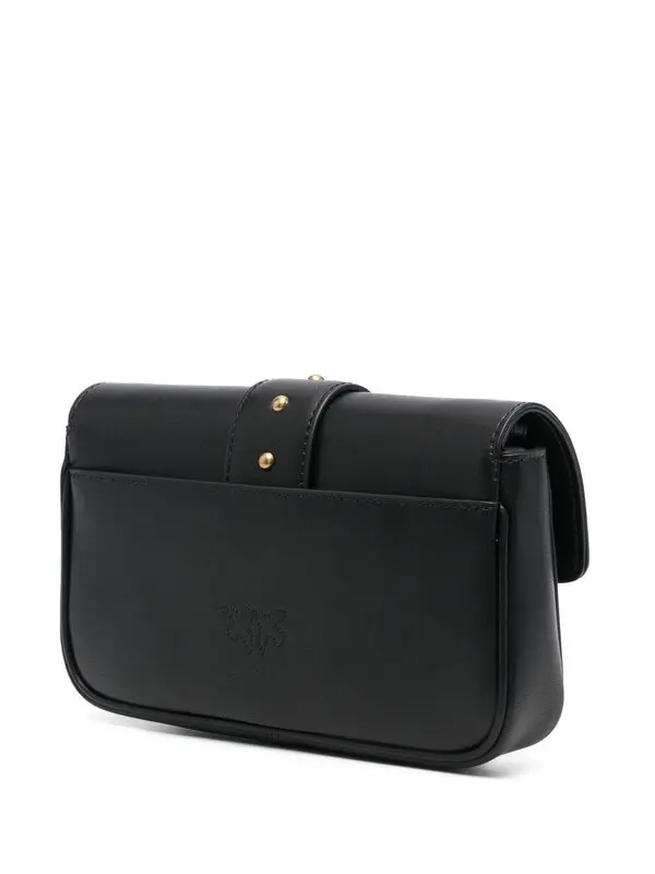 Pinko Love One Pocket Leather Crossbody Bag - Black