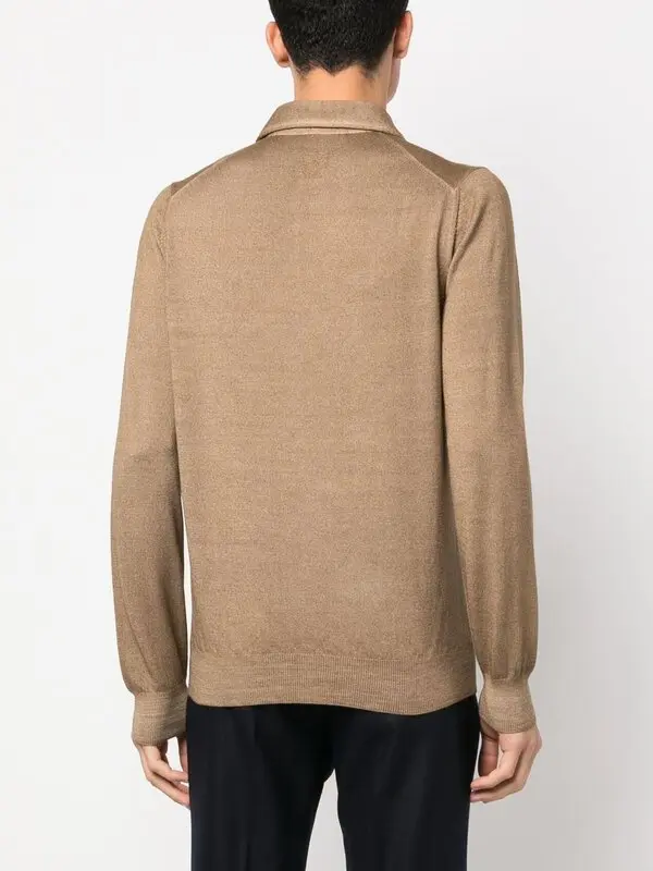LARDINI Long-sleeve Polo Shirt - Neutrals